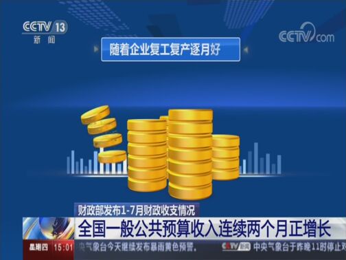 ...部发布1-7月财政收支情况 全国一般公共预算收入连续两个月正增长