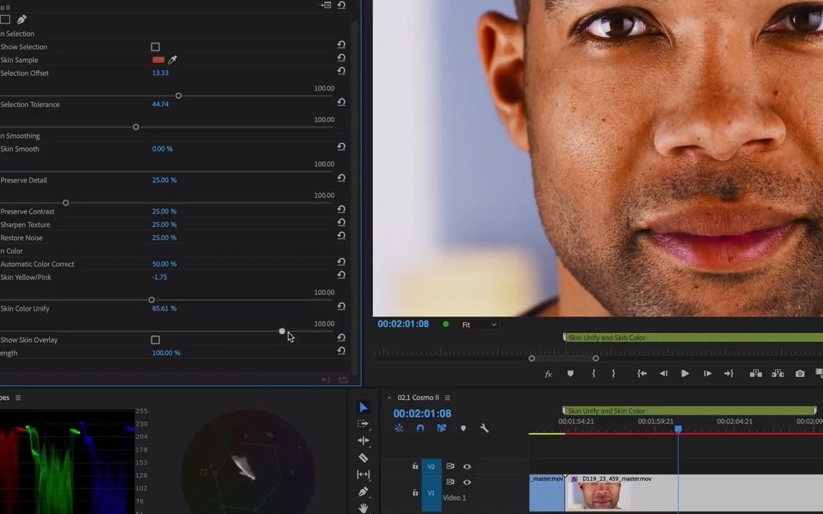 Skin Tone Adjustment in Magic Bullet Cosmo II