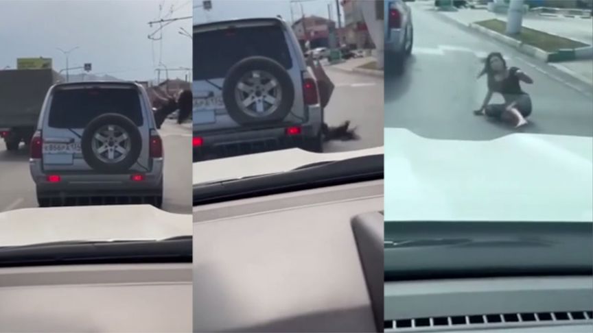 硬核舞娘:俄罗斯一女子乘车探出窗外跳肚皮舞,意外跌落毫发无损