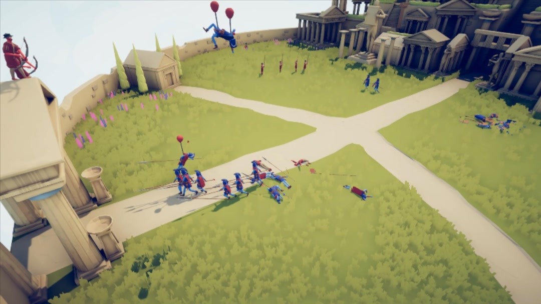 全面战争模拟器:对手是罗马士兵,派一个人在高处吸引火力