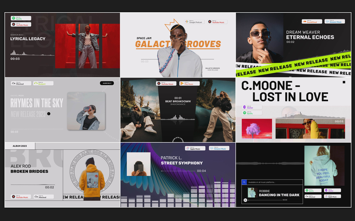 AE模板-10套音乐可视化效果的视频模板音频可视化音谱音乐节奏音乐...