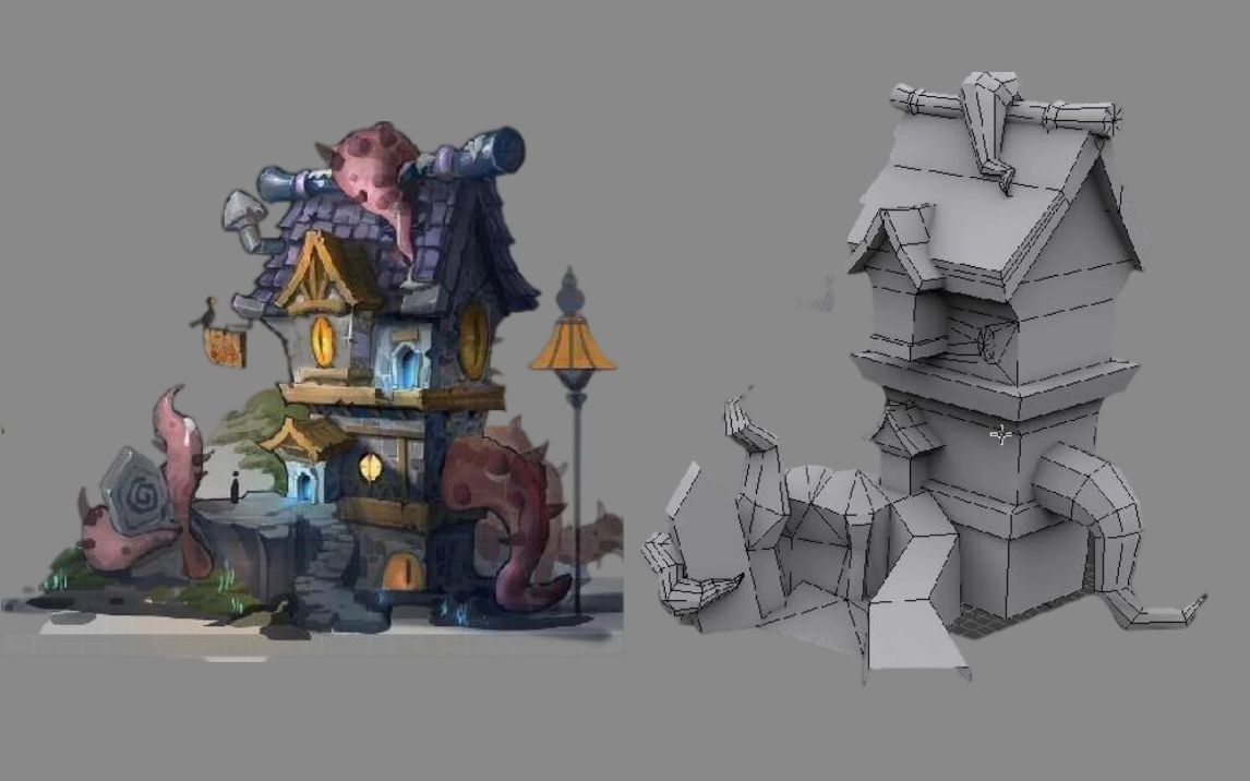 【3DMAX场景教程】简单卡通建筑场景