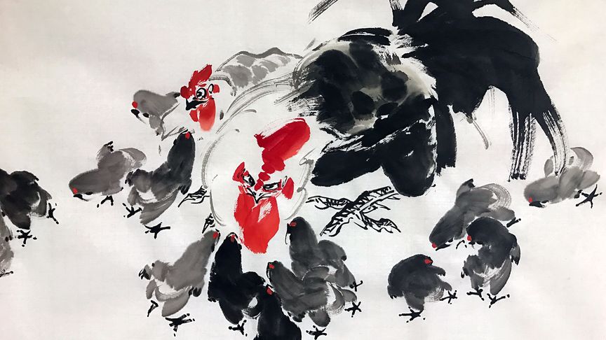 画家墨豪 写意画鸡