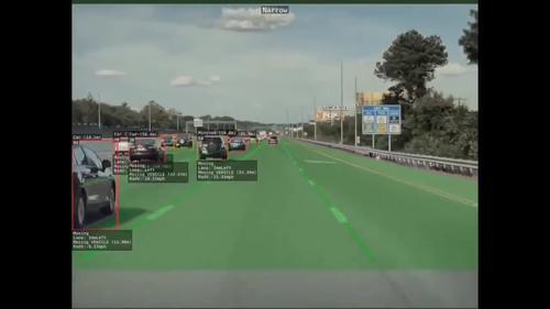 特斯拉自动驾驶视觉传感画面