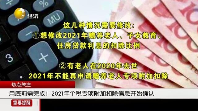 影响收入!2021年个税专项附加扣除信息开始确认,月底前需完成