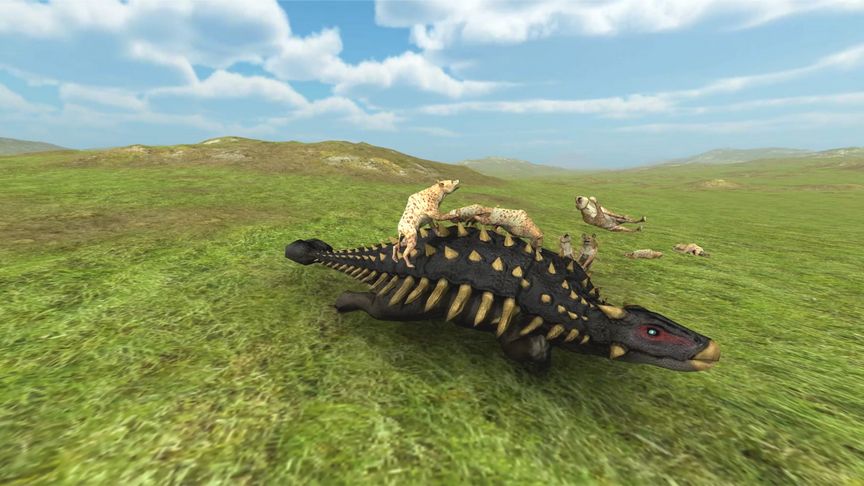 野兽战争模拟器,看10只非洲鬣狗加一起,能打败一只甲龙吗