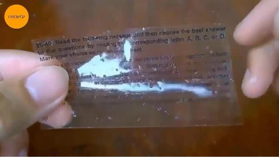 透明胶带完美复制纸张上文字 效果很不错