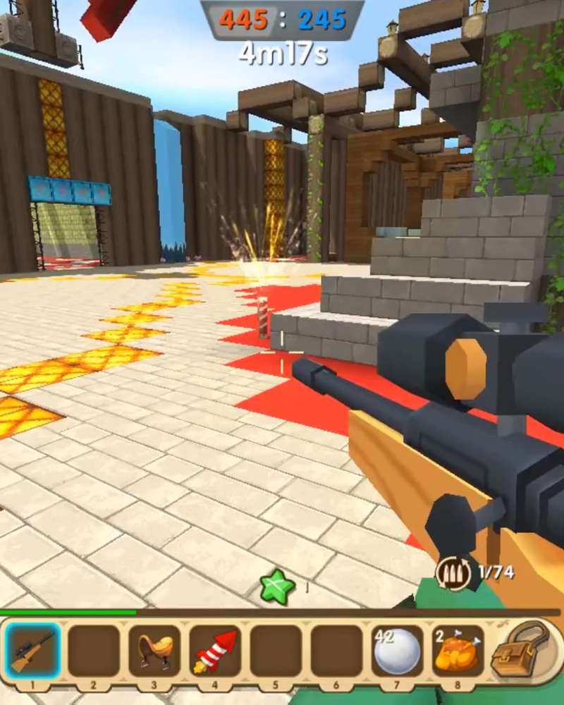 迷你世界 联机对战 西西的狙击枪瞄准镜被抠掉了 瞄不准呀