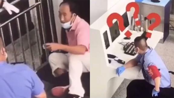 大叔乘坐地铁,竟直接钻进检票口识别带,迷惑操作吓懵安检员