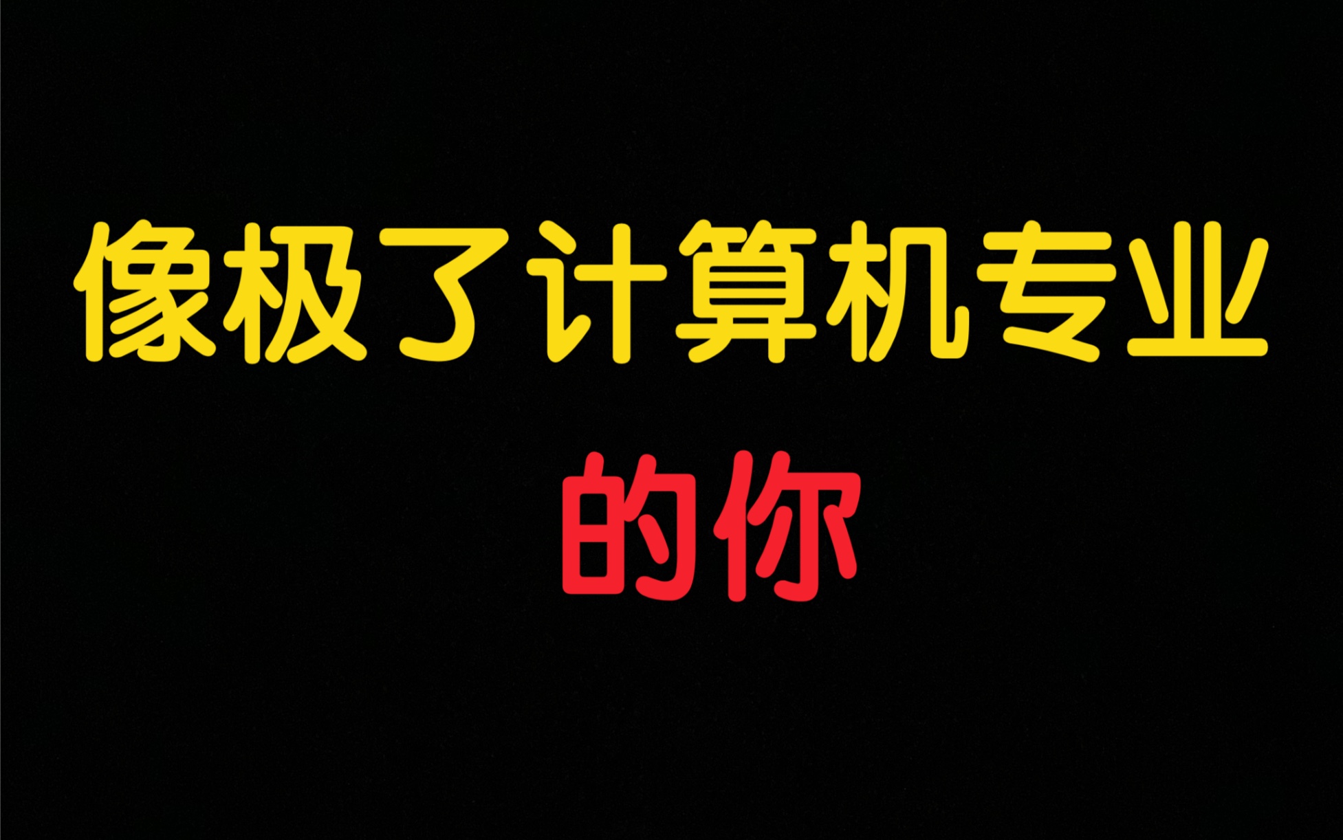 像极了计算机专业写代码的你。