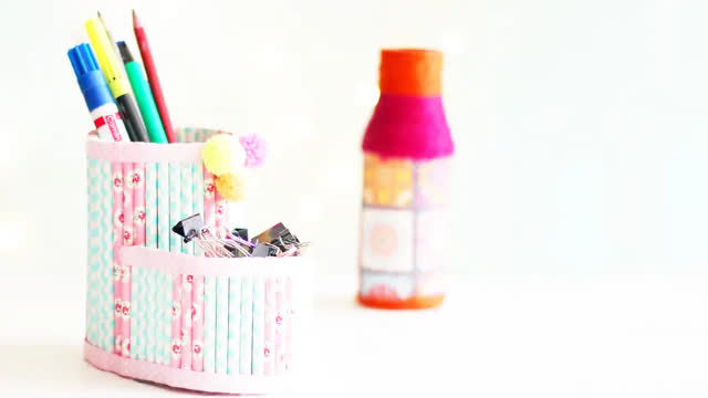 创意手工DIY教程,教你制作一个漂亮的笔筒