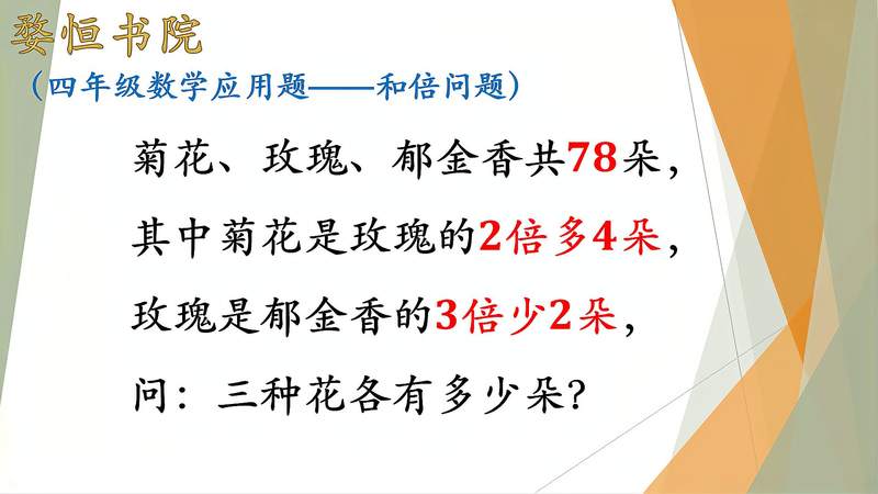 四年级重点应用题,和倍问题,这个关键方法一定要掌握好