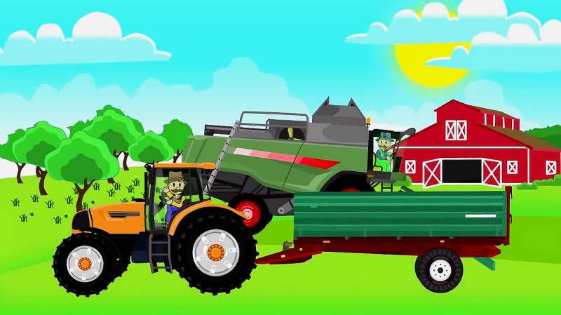 收割机、播种机和耕地机田里播种和收获