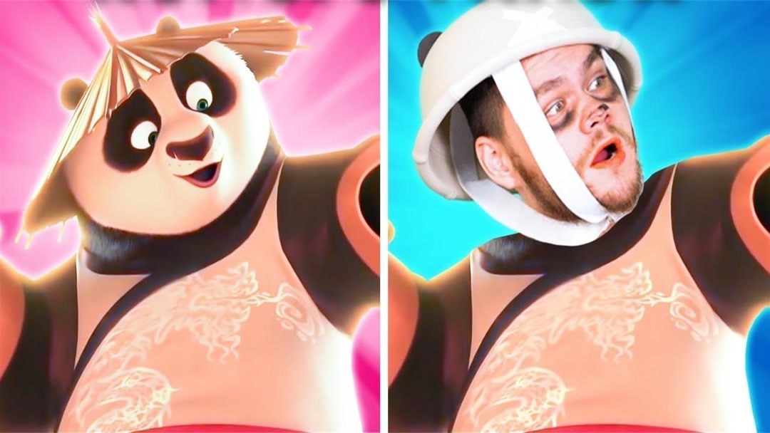 搞笑模仿秀:外国小哥戴上塑料盆当帽子,模仿憨憨的功夫熊猫