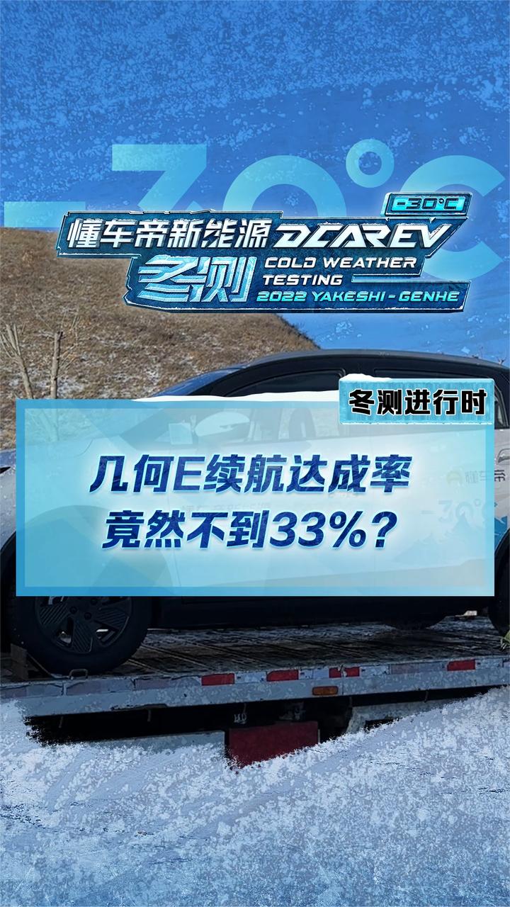 #几何e# 续航达成率竟然不到33%? #新能源车冬季续航普遍打五折#