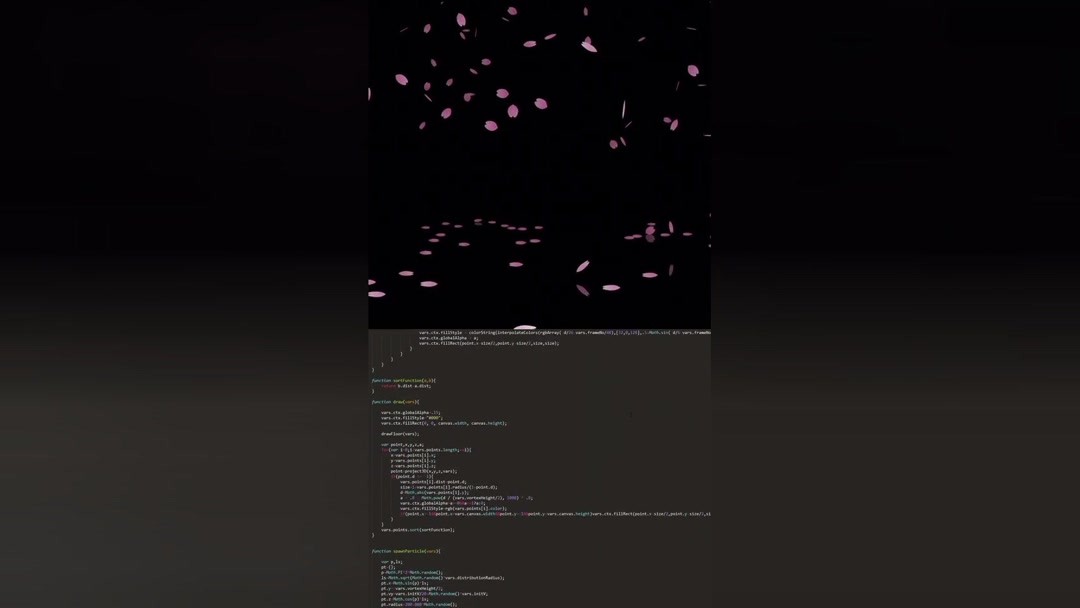 代码制作樱花飘落