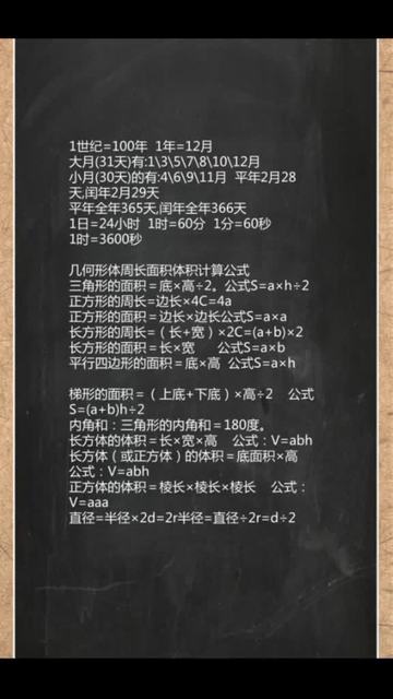 小学数学公式大全,点心心收藏呀～小学