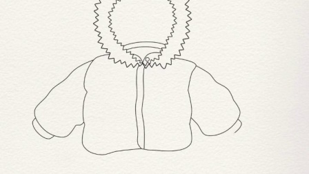 感恩有你送你件羽绒服温暖你简笔画:羽绒服再见