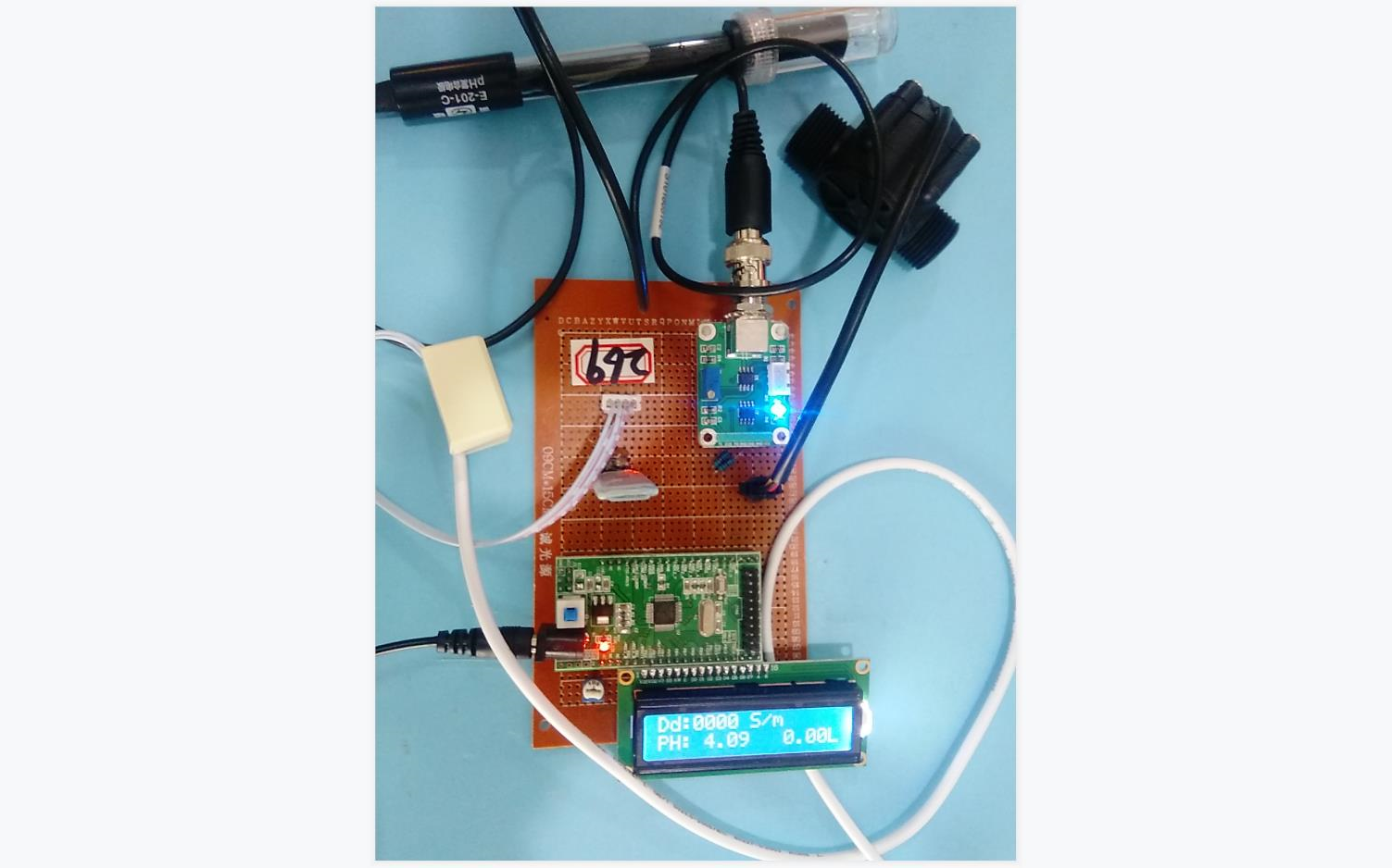 基于STM32单片机的净水器远程监控装置水表设计pH检测电导率流量...