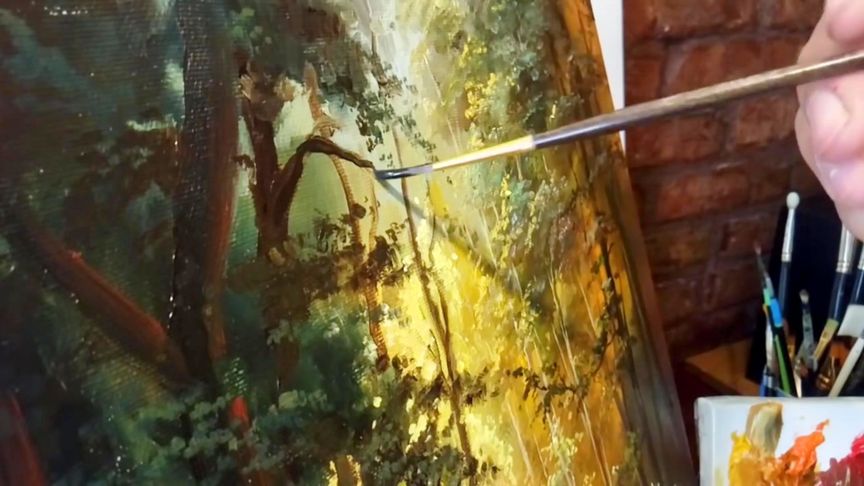 油画教程:学习如何用油画绘制森林景观