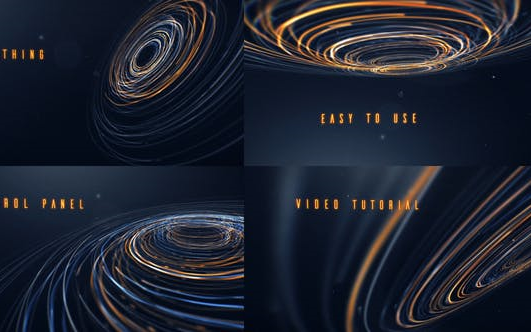 AE模板-漩涡抽象线条视频效果的文字叙述模板文字介绍模板预告片视频