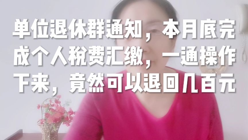 单位群通知,本月底完成个人税费汇缴,操作下来竟然可以退回几百