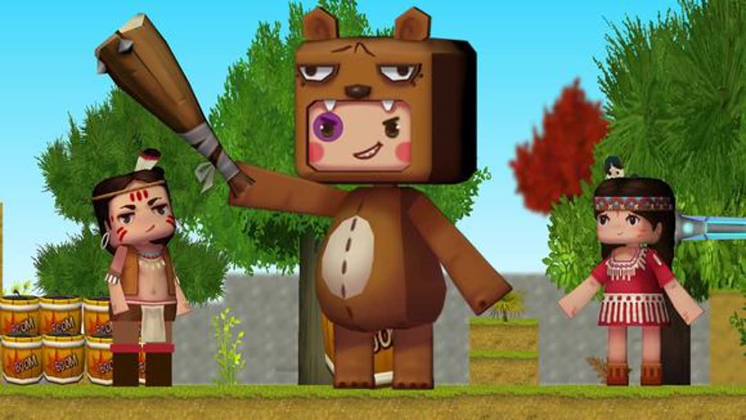 迷你世界动画29集:熊孩子打飞了卡卡,吓跑了酋长,抓走了妮妮