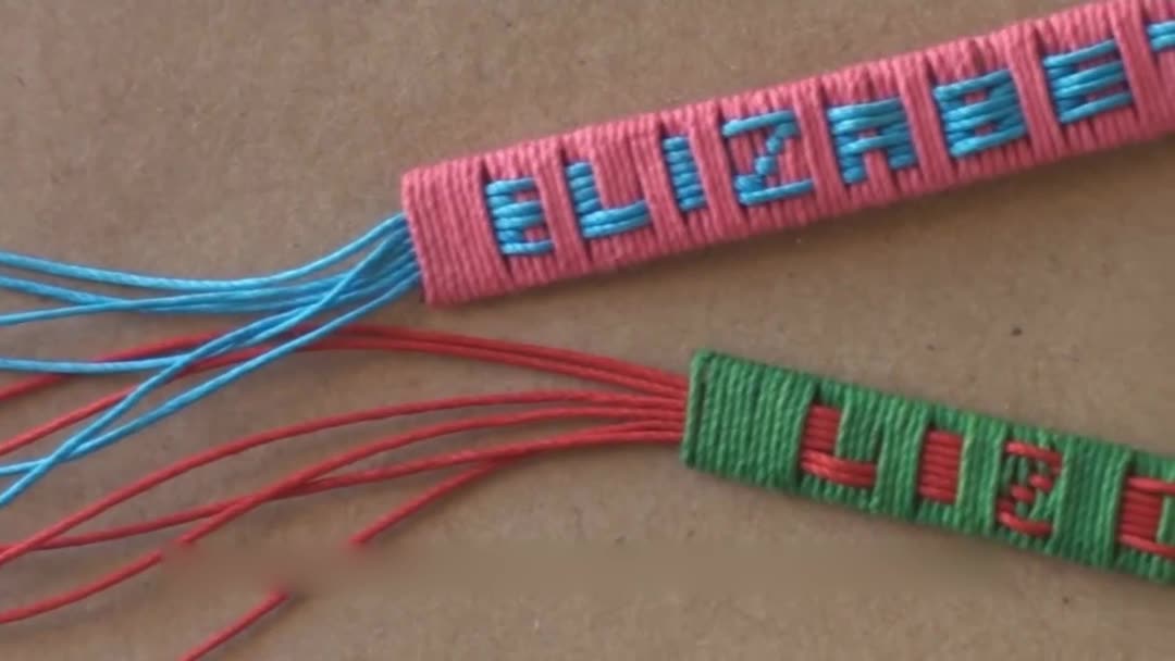 手工编织手链-手工diy字母宽长彩色手链