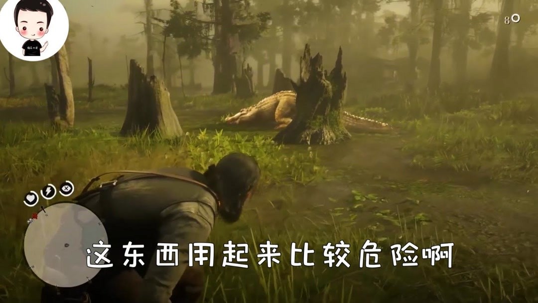 炮芯模拟大自然:拿出鞭炮恐吓鳄鱼,鳄鱼拔腿就跑累死了,哈哈