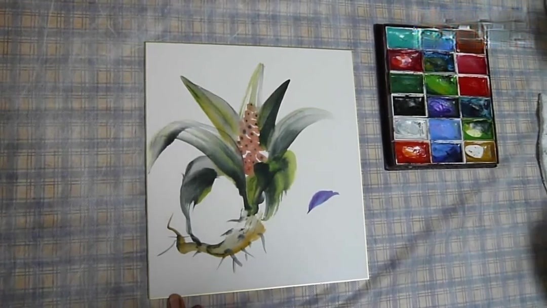 绘画教学:水墨万年青画法,简单易学,值得收藏!