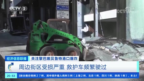 [经济信息联播]关注黎巴嫩贝鲁特港口爆炸 记者直击爆炸后的贝鲁特