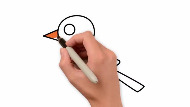 简笔画:教你超简单的画一只在天空翱翔的小鸟,带宝宝一分钟学会