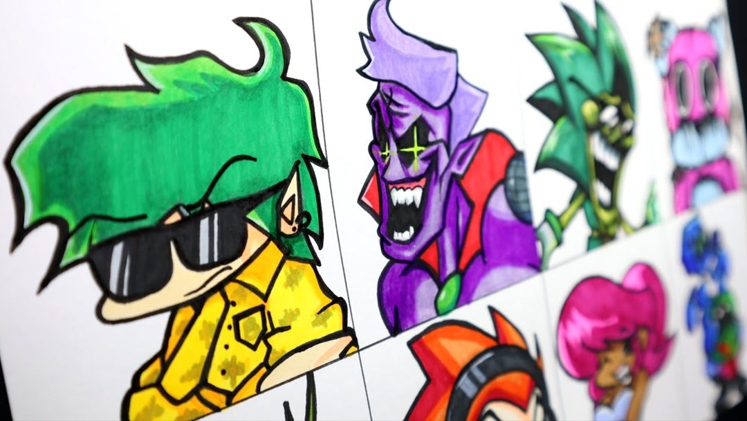 绘画周五放克之夜:绘制FNF混音模组,索尼克.EXE,三重麻烦