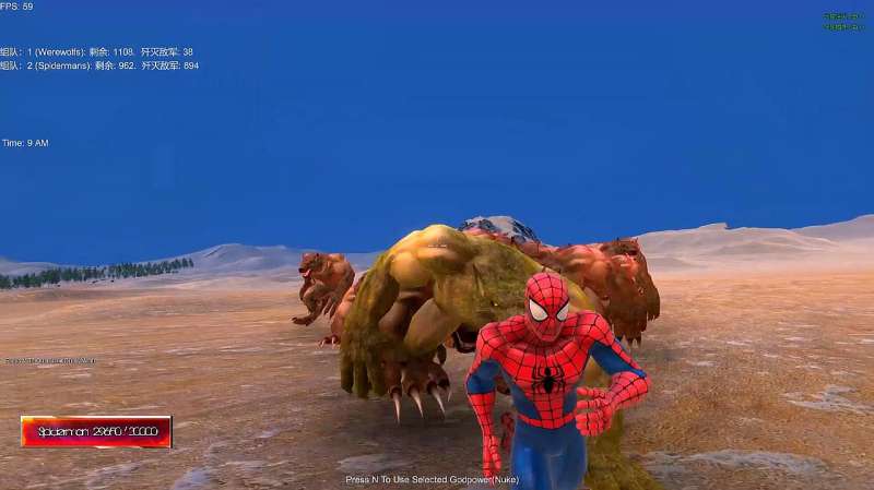 战争模拟器:2000个金刚狼大战1000个蜘蛛侠 没想到金刚狼输了