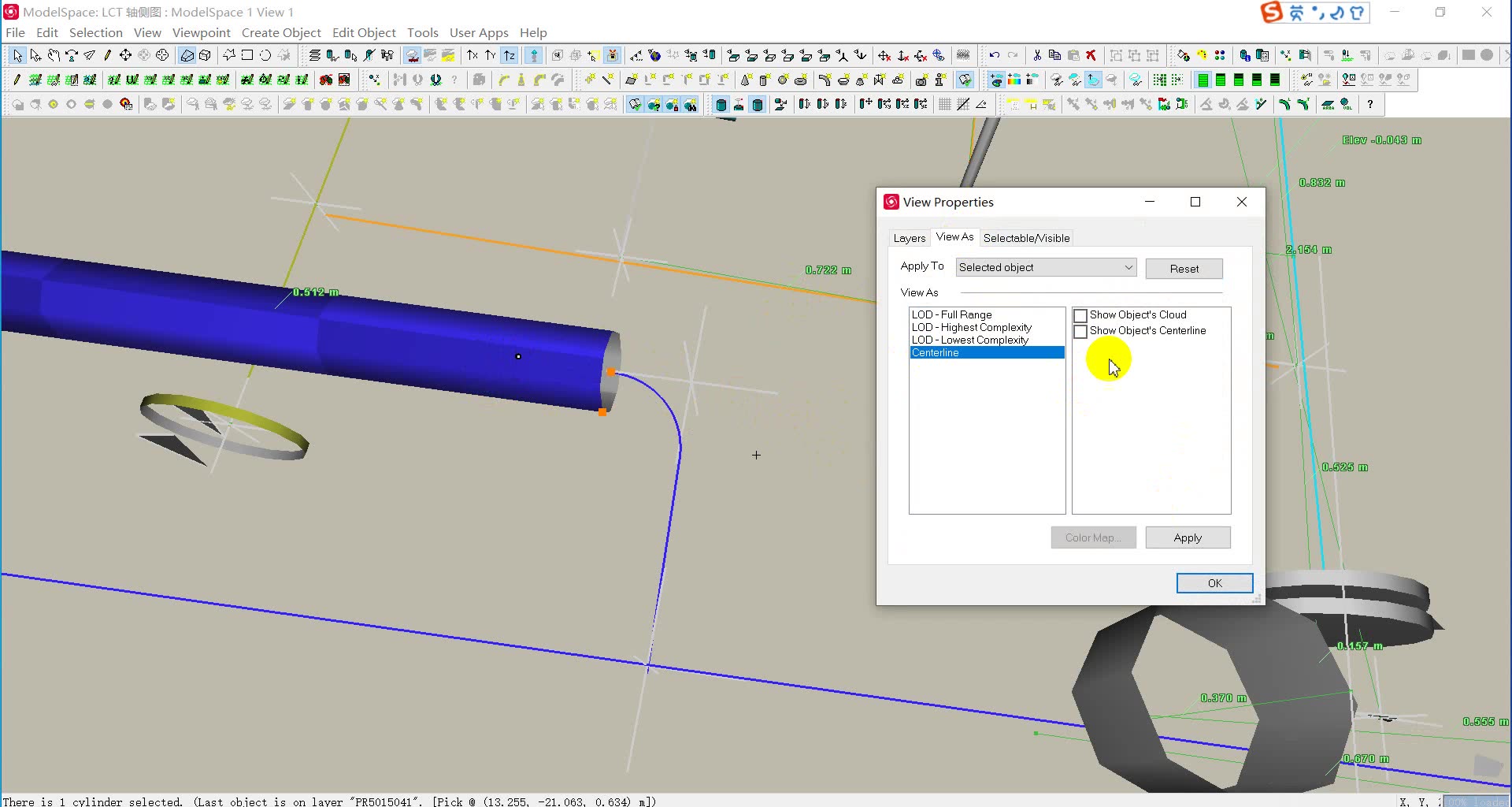 徕卡点云处理软件Cyclone取管道中心线