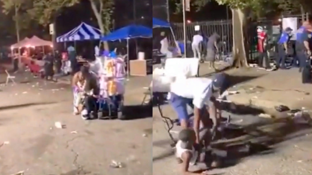 美国纽约发生枪击案 居民拍下混乱现场 居民:刚开始以为是鞭炮响