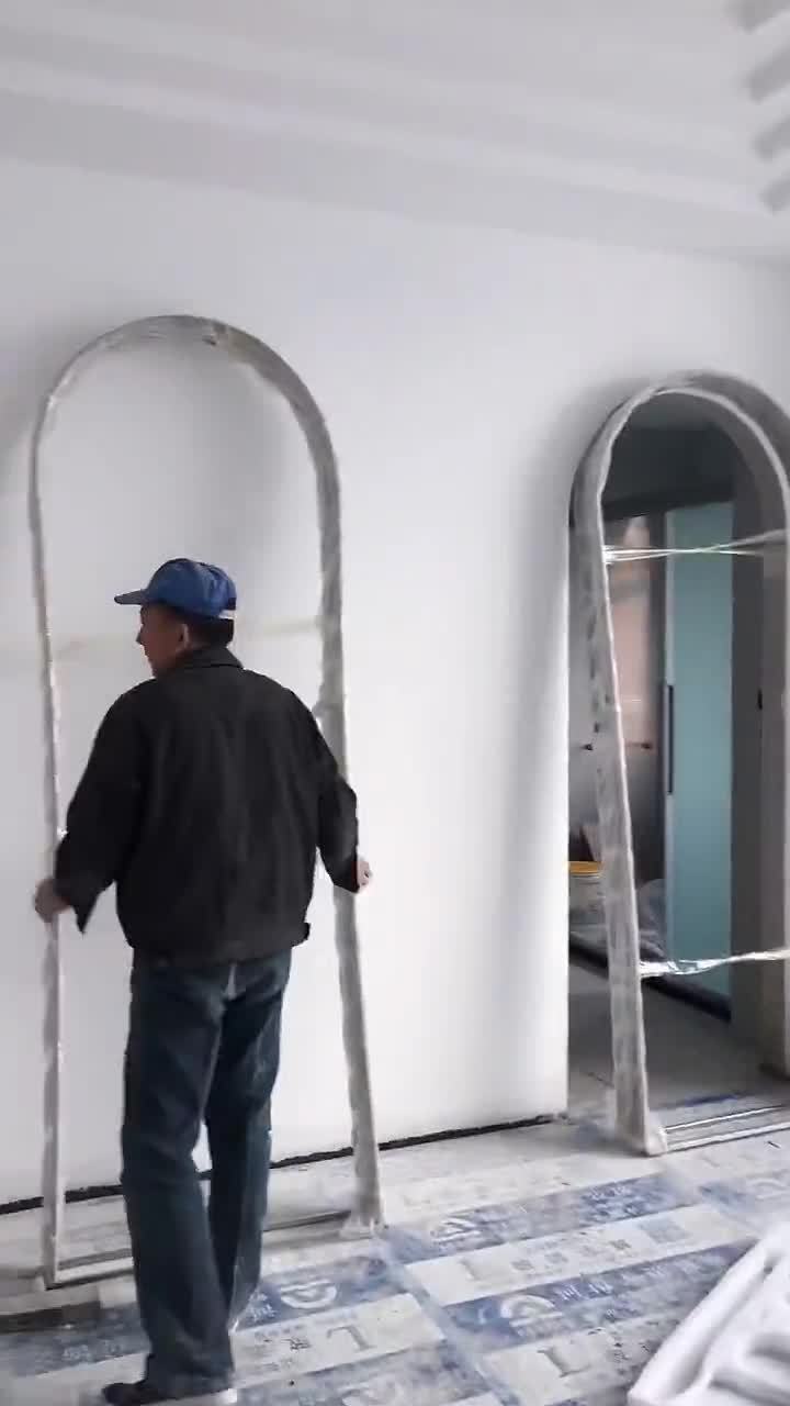 一体不锈钢弧形门套安装装修知识施工现场设计装修