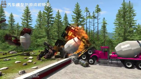 BeamNG模拟汽车卡车碰撞摧毁