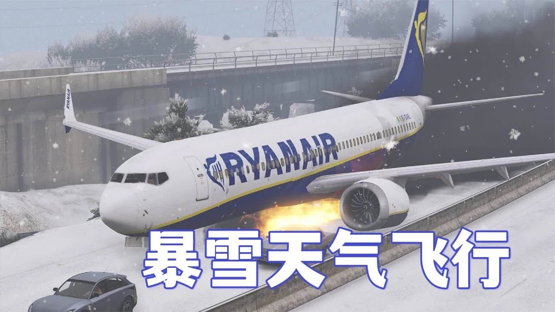 模拟器:飞机在暴雪天气飞行,没想到出现事故,结局紧急迫降