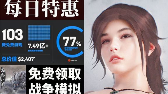 【steam每日资讯】免费领取《史诗战争模拟器》|《古墓丽影》新作