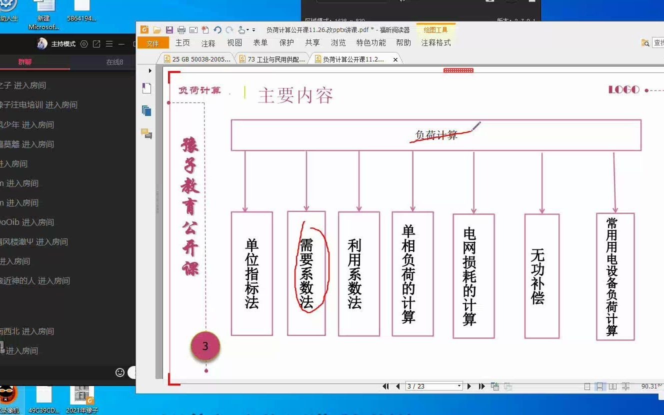 20201126豫子教育供配电专业公开课负荷计算