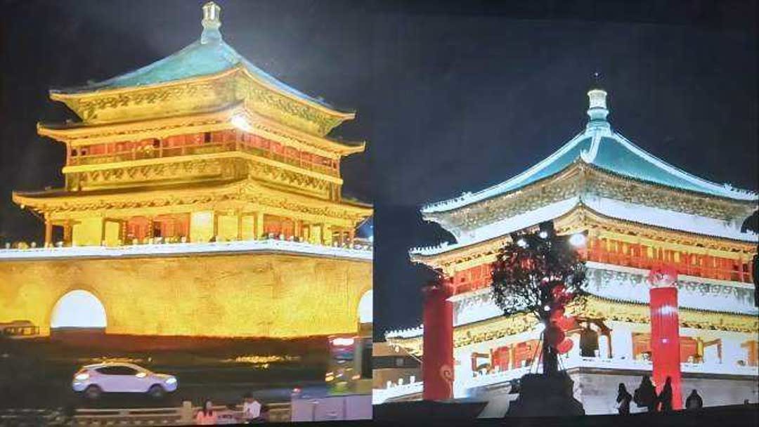 西安钟楼历时两个多月的修缮,换了“新装”来看看修缮前后的区别