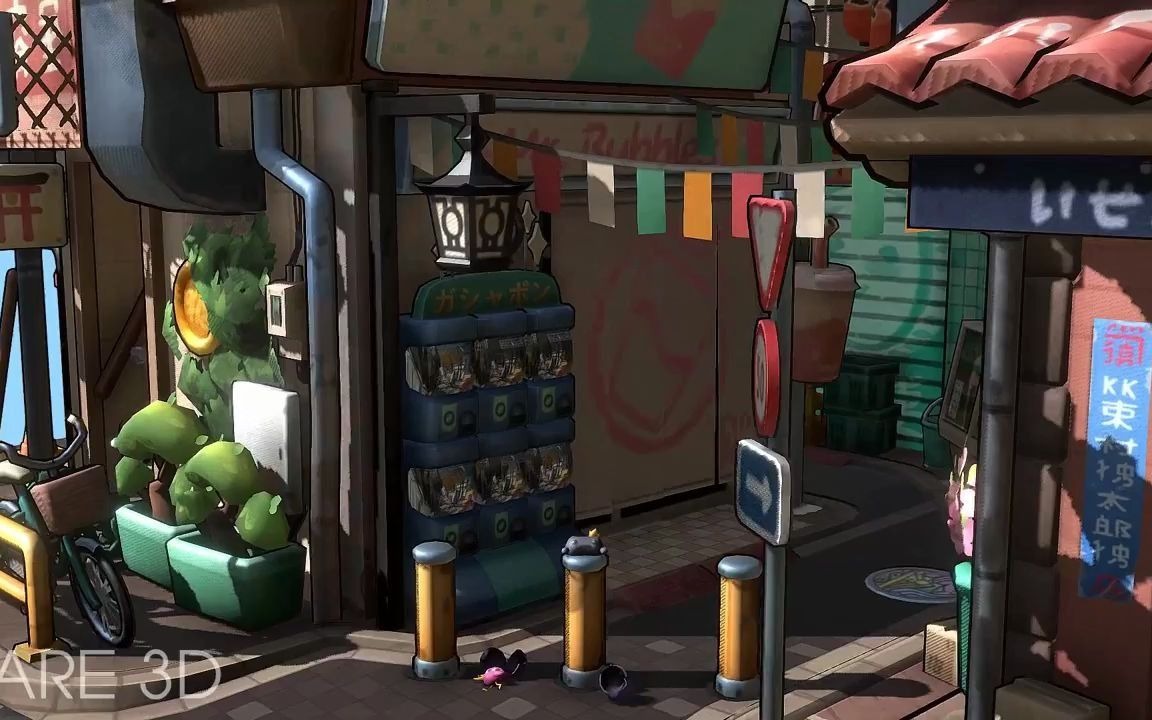 C4D东京卡通房子模型