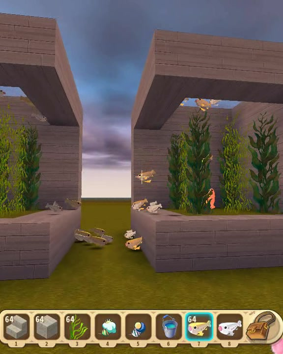 迷你世界高级鱼缸制作方法 最后小鱼都跑出来了有点尴尬啊