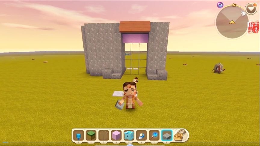 迷你世界生存 转轴方块自动门教程