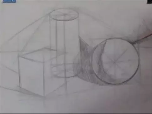 素描几何形体组合1