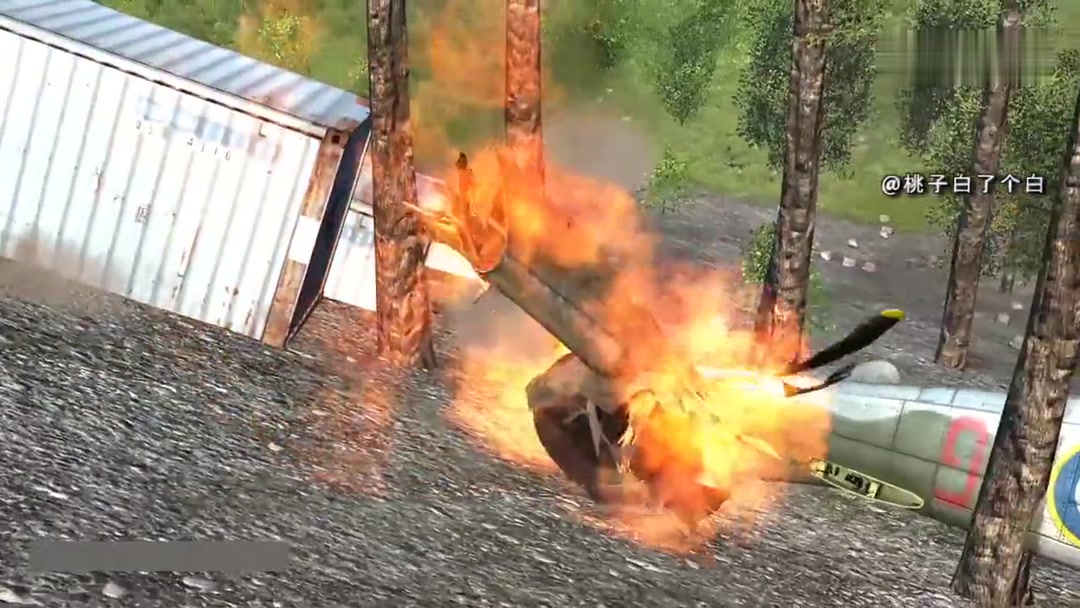 飞机敢死队坠毁也要撞爆一辆车 前提是对准咯!拟真车祸模拟