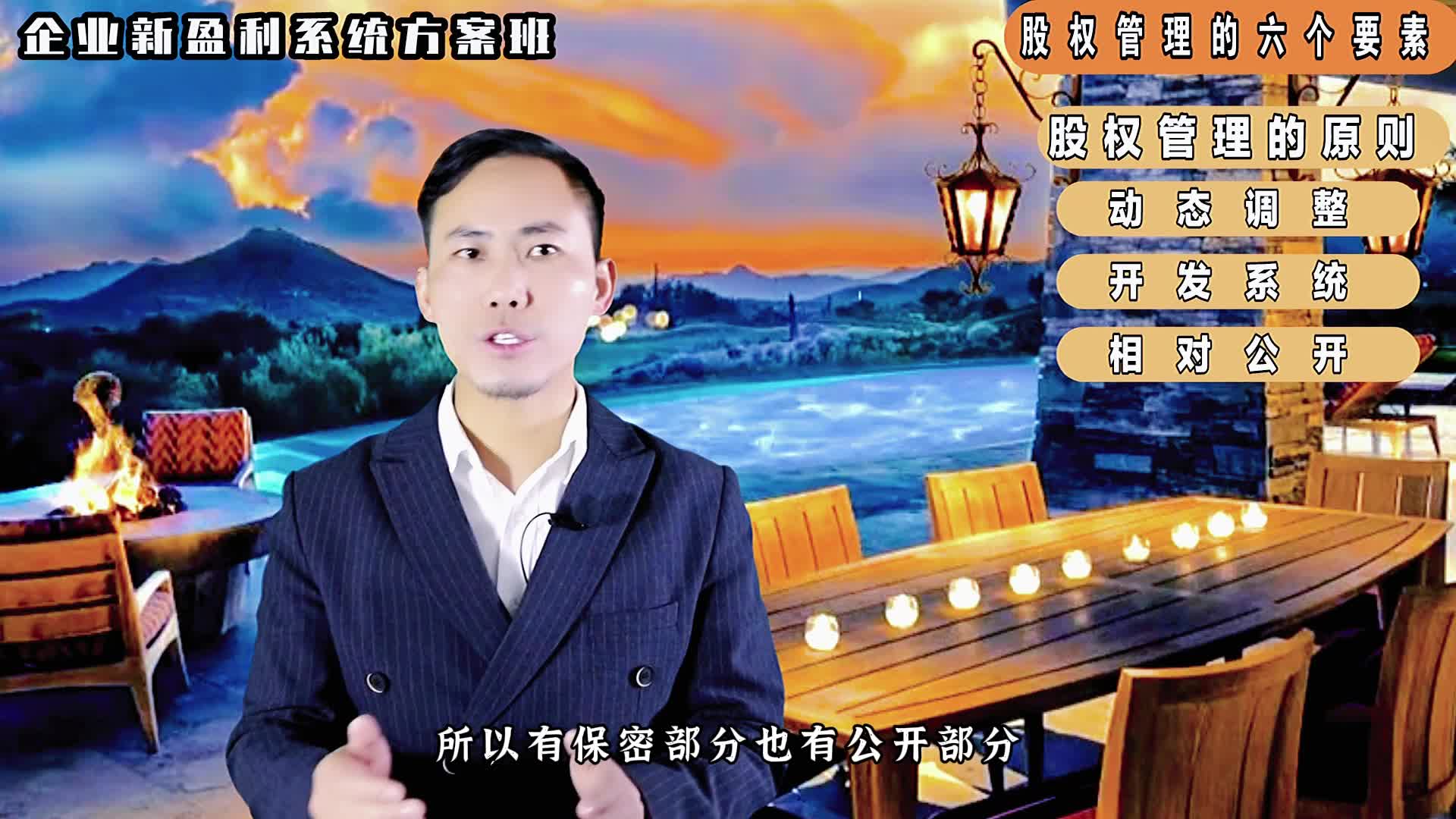 ...盈利系统》第152集:股权管理的六个要素 卢敬天#企业战略#商业模式