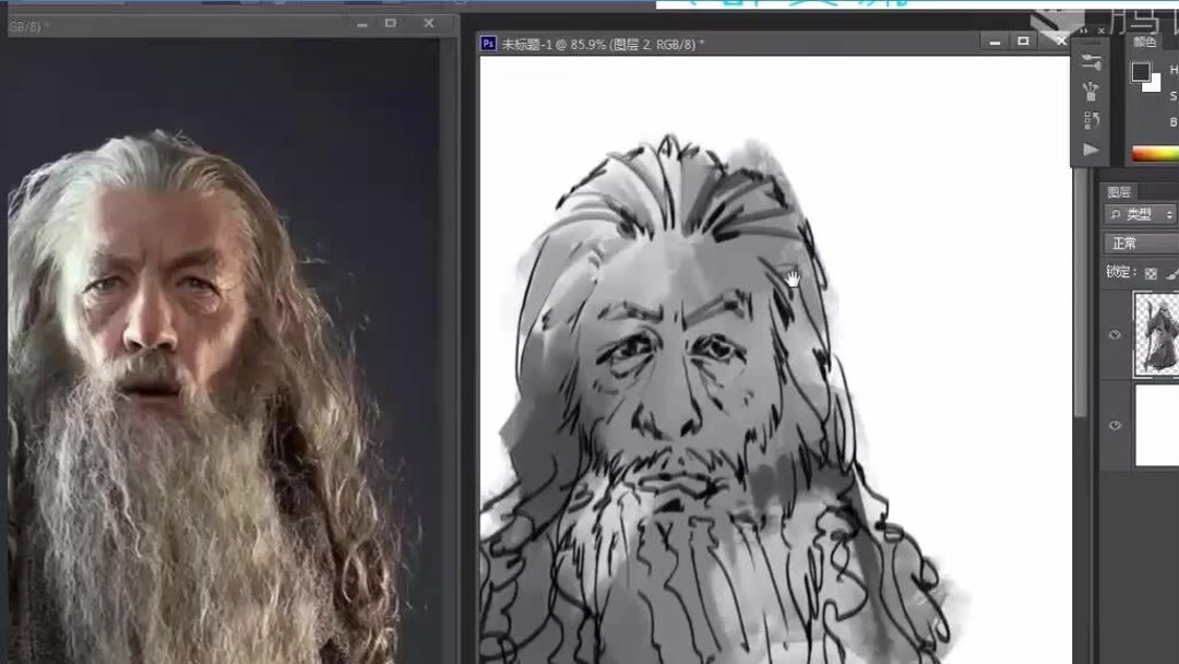 CG教程ps厚涂绘画甘道夫:这老头绘画出来是酱紫的哟厚涂绘画教程