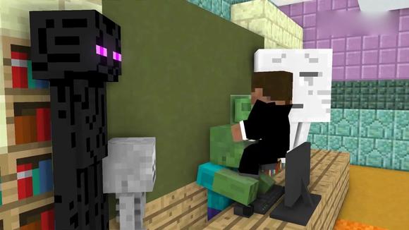 Minecraft动画《黑客事件》,him电脑遭遇黑客攻击!